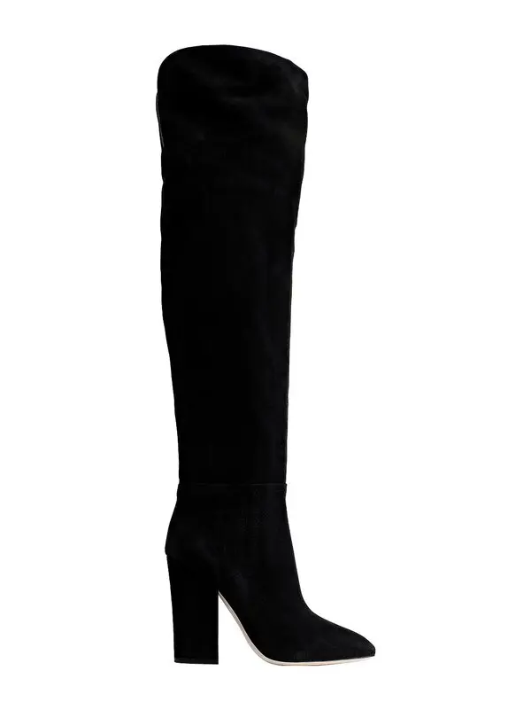SERGIO ROSSI Over-the-knee Suede Boots - Black