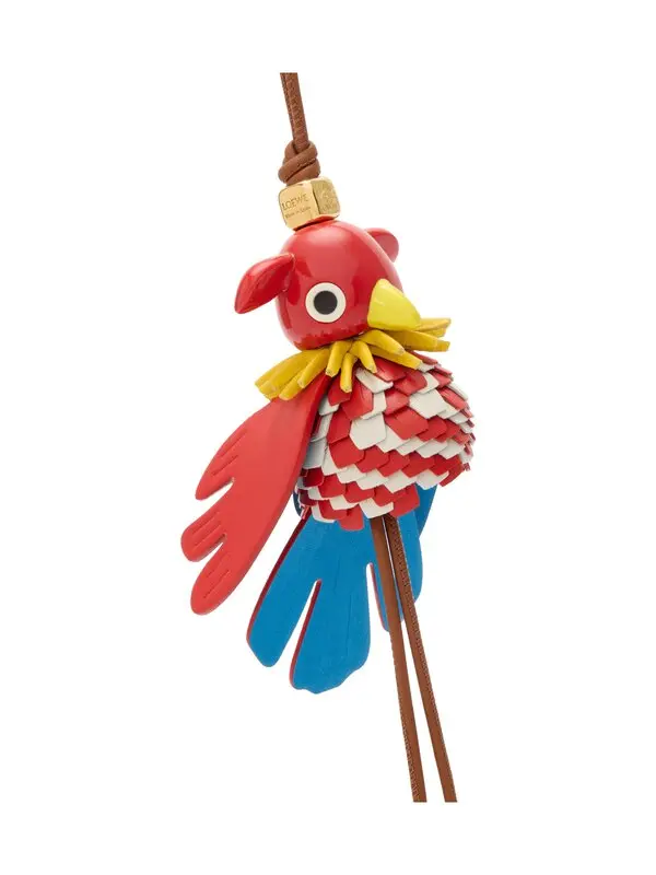 Loewe Parrot Puzz Charm - Tan/red