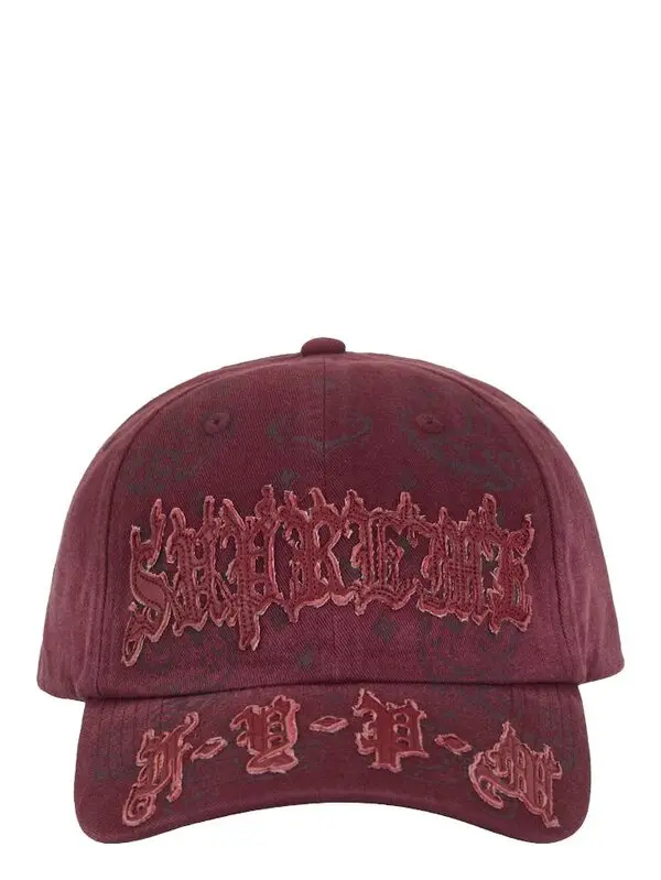 Supreme Leather Applique 6-panel Hat - Red