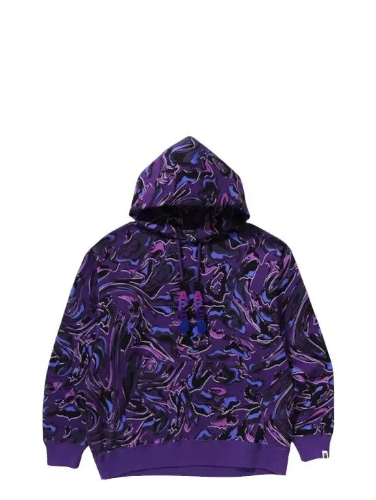 BAPE A Bathing Ape Marbling Camo Pullover Hoodie - Purple