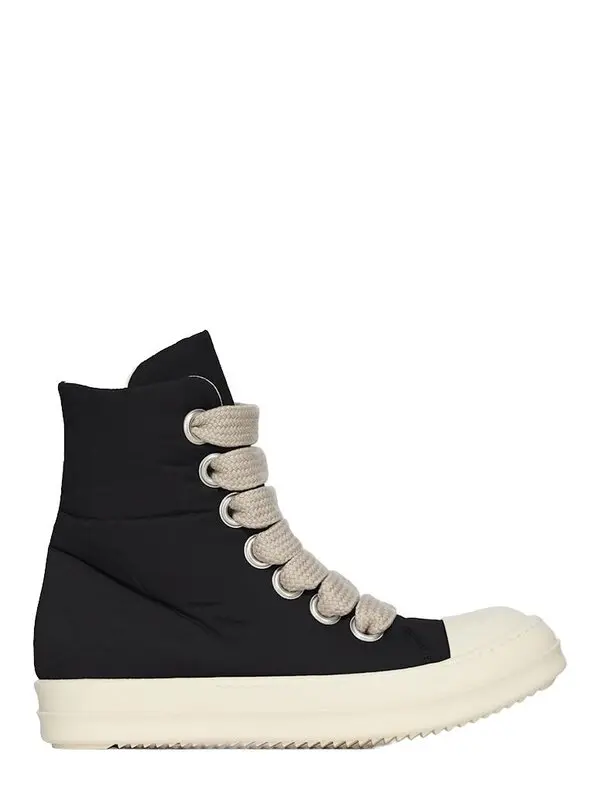 Rick Owens Hollywood Jumbo Lace Puffer High Top Sneakers - Black/milk