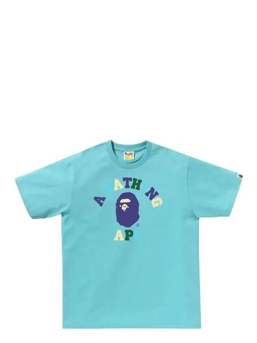 A BATHING APE Colors College Tee Shirt Tee Shirt - Blue