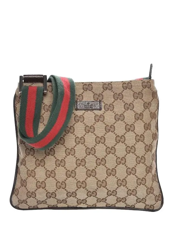 Gucci Messenger Bag Monogram Gg Web Strap - Multicolor
