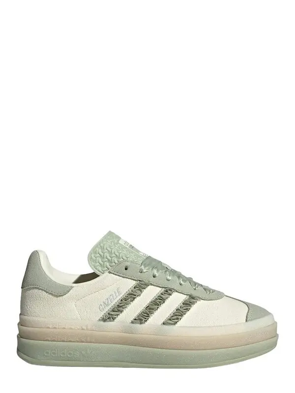 Adidas Gazelle Bold Ruffle Sneakers - Cream White/halo Green/orbit Gray