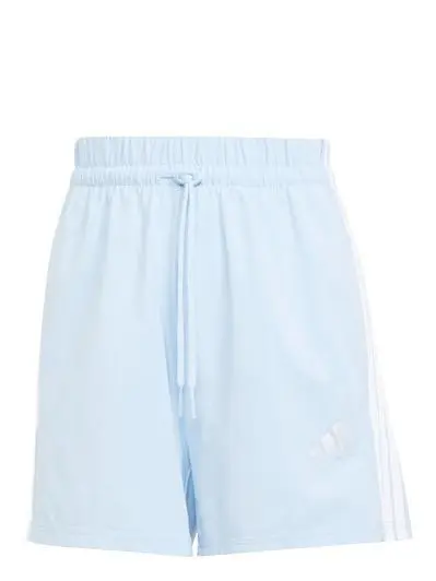 Adidas Essentials 3-stripes Cotton Shorts - Glow Blue/white