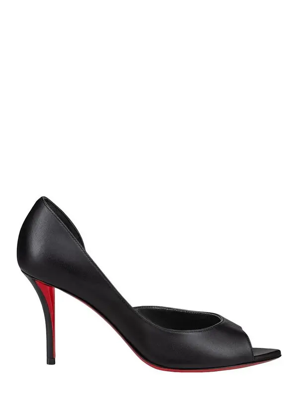 CHRISTIAN LOUBOUTIN Open Apostropha 80 Leather Pumps - Black
