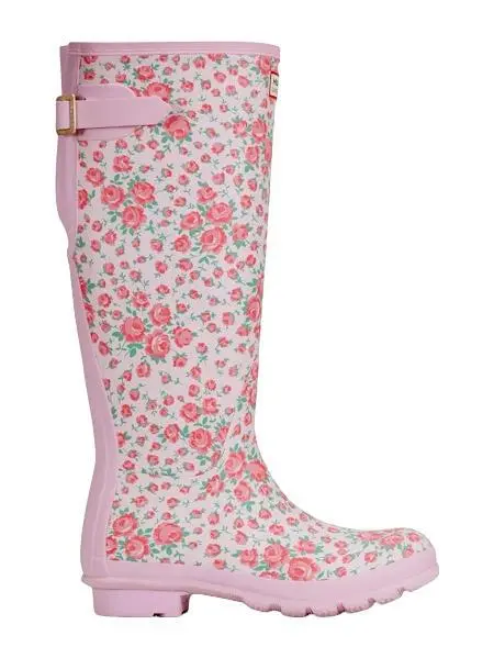 Hunter Original Tall Rain Boots With Floral Print - Rose Heart