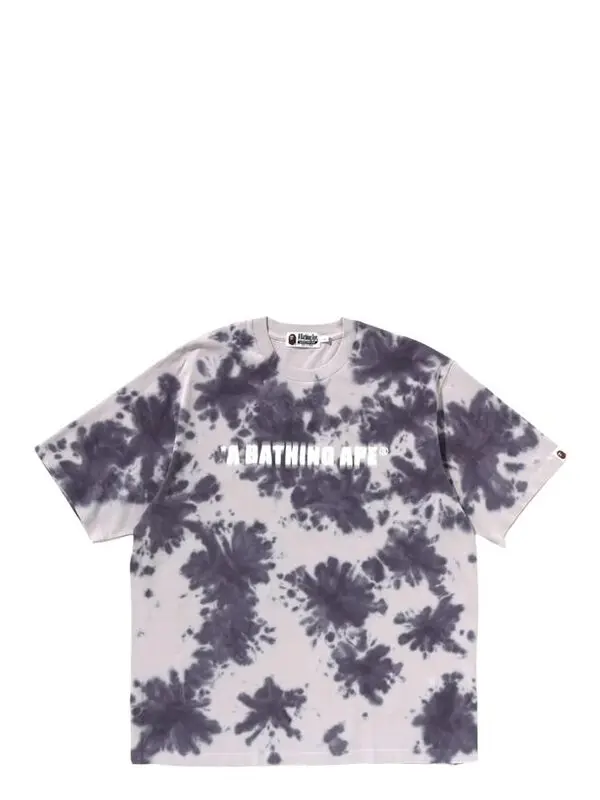 A BATHING APE Destroyed Bleach Logo Relaxed Fit Tee Shirt - Gray