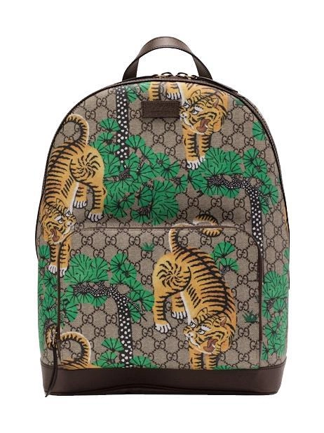 Gucci Gg Supreme Monogram Tiger Print Backpack - Multicolor