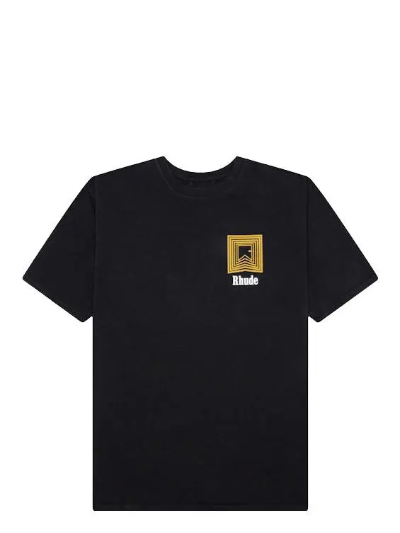 Rhude Chevron Logo Repeat Tee Shirt - Black