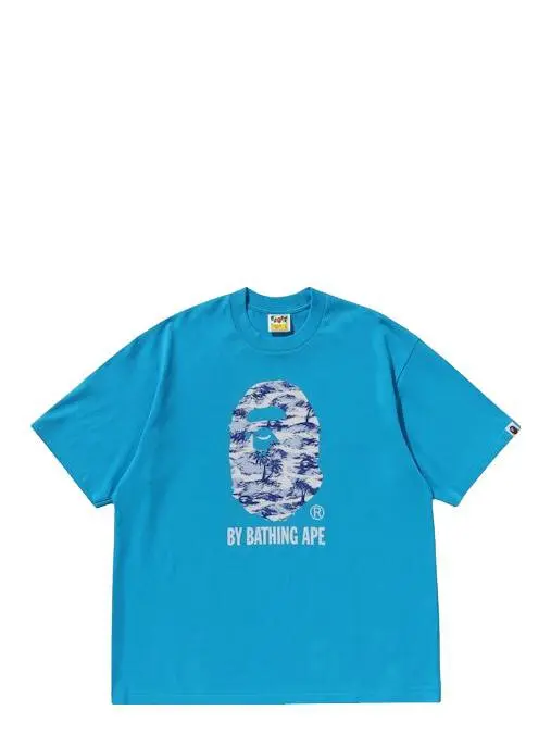 A BATHING APE Palm Tree Camo Bathing Ape Relaxed Fit Tee Shirt - Blue