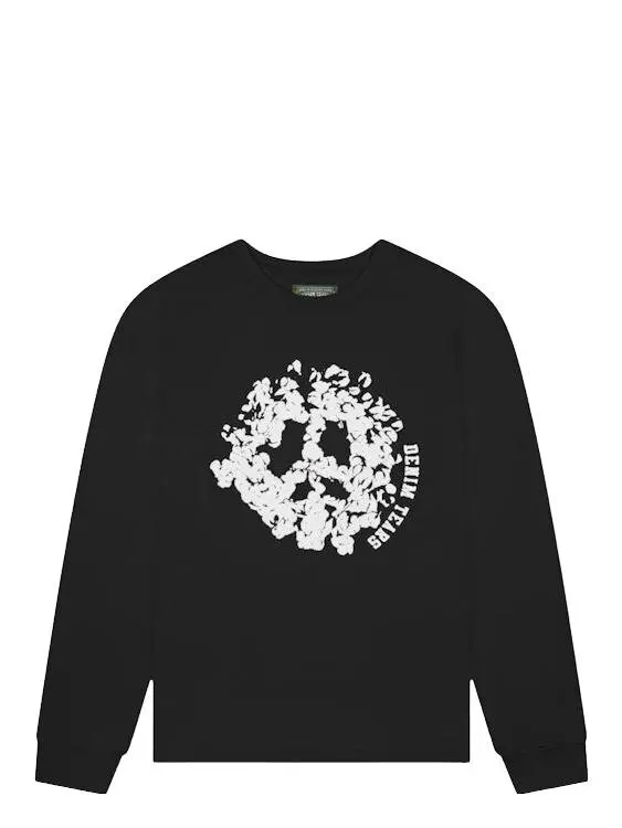 DENIM TEARS Peace Wreath Long Sleeve Tee Shirt - Black