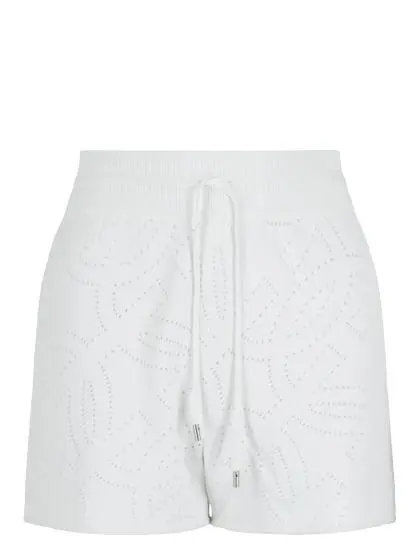 FERRAGAMO Gancini Pattern Drawstring Shorts - White