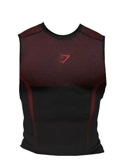 GYMSHARK Onyx 5.0 Tank - Black/carmine Red