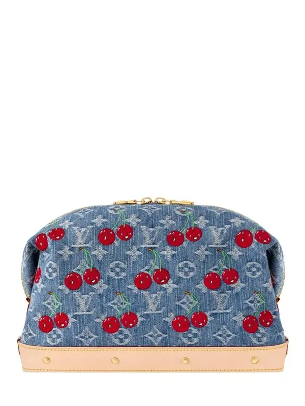 LOUIS VUITTON X Takashi Murakami Cherry Cosmetic Pouch Gm - Denim Monogram