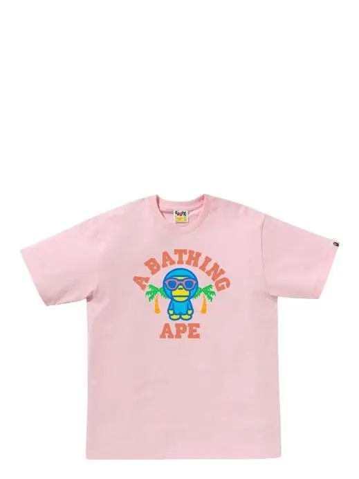A BATHING APE Colors Milo College Summer Tee Shirt - Pink