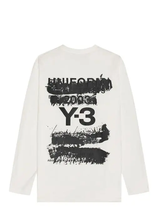 Adidas X Y3 U Gfx Long Sleeve Tee Shirt - White