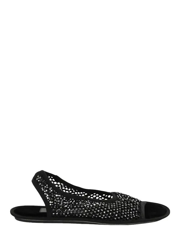 FERRAGAMO Anio Crystal Embellished Slingback Sandals - Black