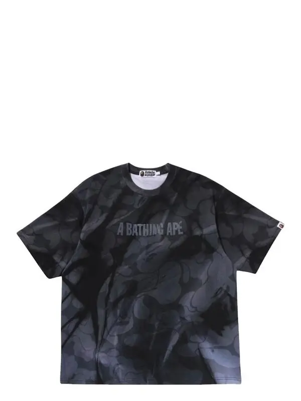 A BATHING APE Overall Print Logo Relaxed Fit Tee Shirt - Black