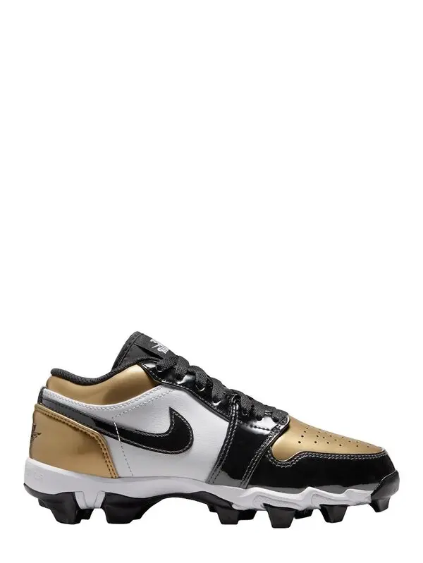 JORDAN 1 Low Cleat Patent Gold Toe - Metallic Gold/white/black