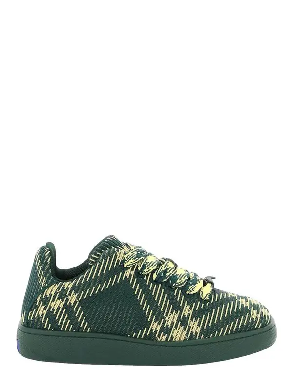 Burberry Check Knit Box Sneakers - Green