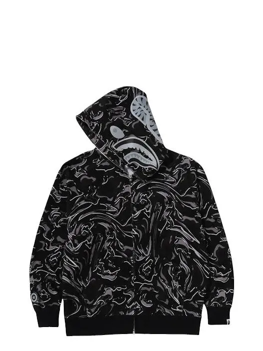 BAPE A Bathing Ape Marbling Camo Relaxed Fit Pullover Hoodie - Black