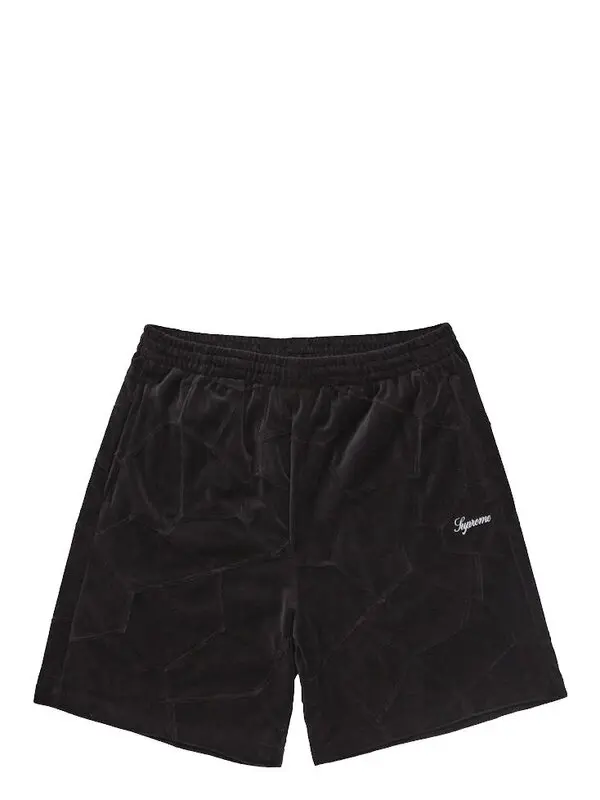 Supreme Patchwork Velour Short - Black