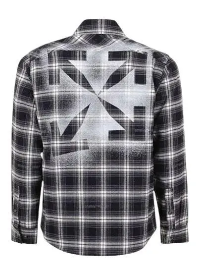 Off-White Stencil Flannel Check Shirt - Black