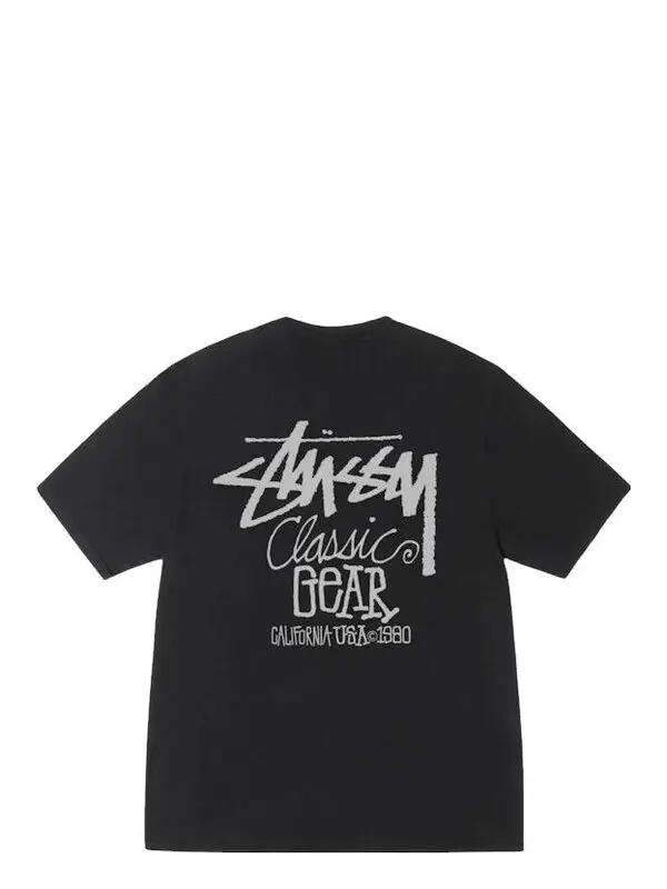 StÜssy Classic Gear Pig. Dyed Tee Shirt - Black