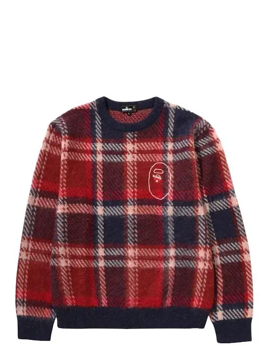 BAPE Mr. Bathing Ape Check Sweater - Red