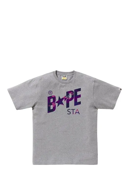 A BATHING APE Camo Sta Logo Tee Shirt Tee Shirt - Gray