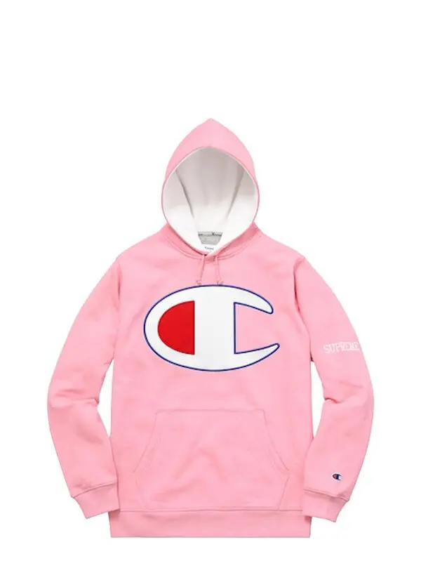 Supreme Champion Satin Logo Hoodie - Pink