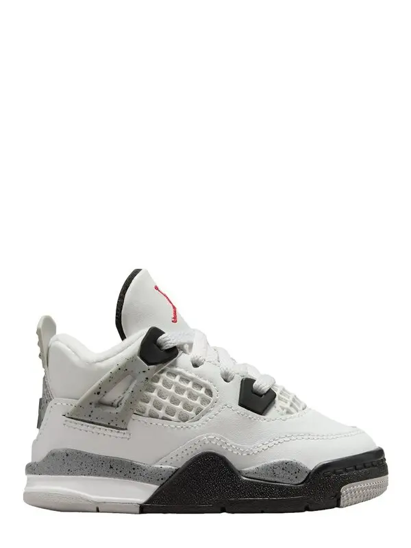 JORDAN 4 Retro White Cement Toddler Sneakers - Summit White/fire Red/tech Grey