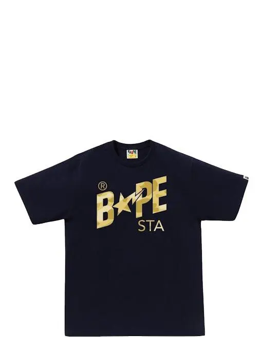 A BATHING APE Camo Sta Logo Tee Shirt Tee Shirt - Navy Blue