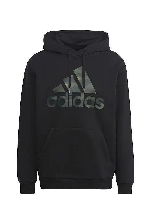 Adidas Essentials Camo Print French Terry Hoodie - Black