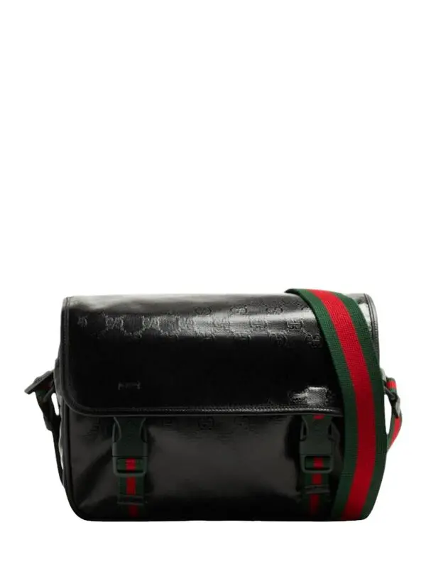 Gucci Gg Crystal Messenger Bag - Black