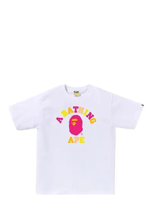 A BATHING APE Colors College Tee Shirt Tee Shirt - White