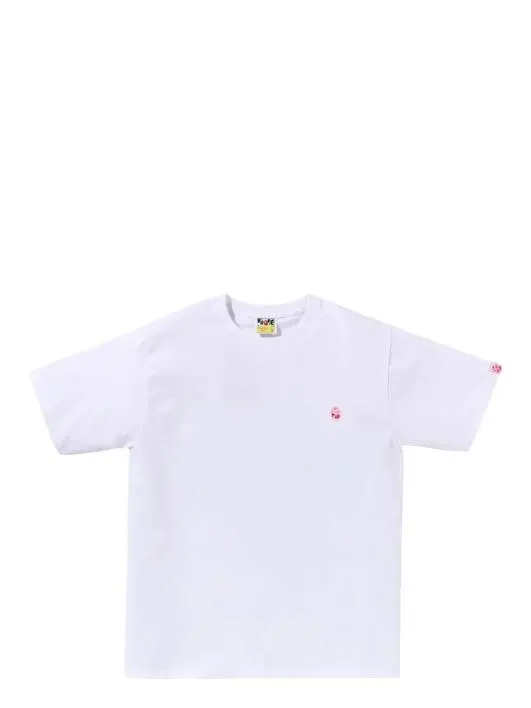 A BATHING APE Abc Camo One Point Tee Shirt - White/pink