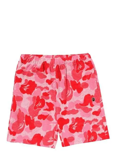 A BATHING APE Camo Pile Sweat Shorts - Pink