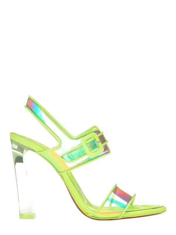 CHRISTIAN LOUBOUTIN Loubi Duniss 100 Heeled Sandals - Fluo Yellow