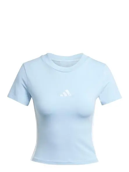 Adidas Essentials 3-stripes Slim T-shirt - Glow Blue/white