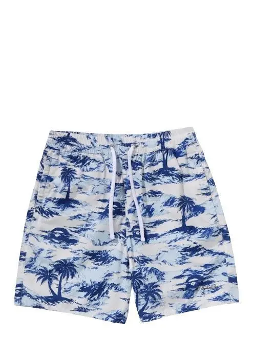 BAPE Palm Tree Camo Relaxed Fit Beach Shorts - Blue