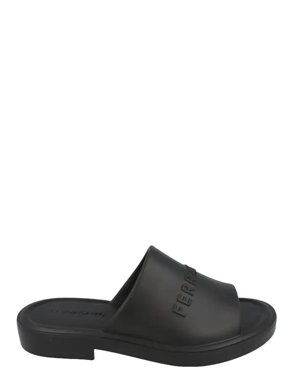 FERRAGAMO Giuneva Logo Slides - Black