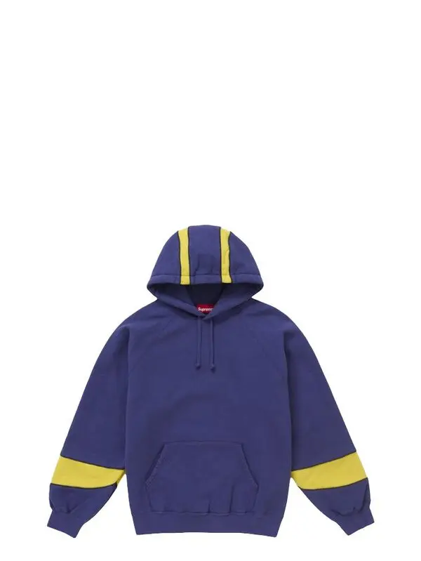 Supreme Paneled Hooded Sweatshirt - Washed Navy Blue