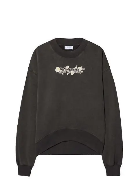 Off-White Bookish Roses Over Crew Sweatshirt - Washed Black