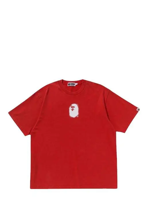 A BATHING APE Pigment Print Ape Head Relaxed Fit Tee Shirt - Red