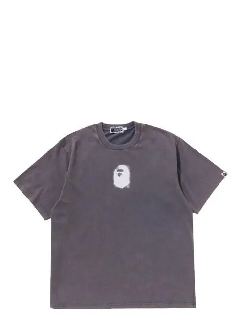 A BATHING APE Pigment Print Ape Head Relaxed Fit Tee Shirt - Charcoal