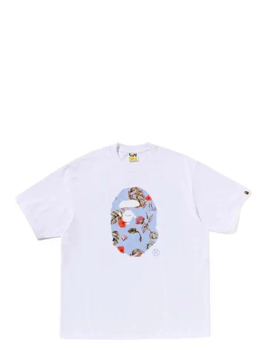 A BATHING APE Vacation Pattern Ape Head Relaxed Fit Tee Shirt - White