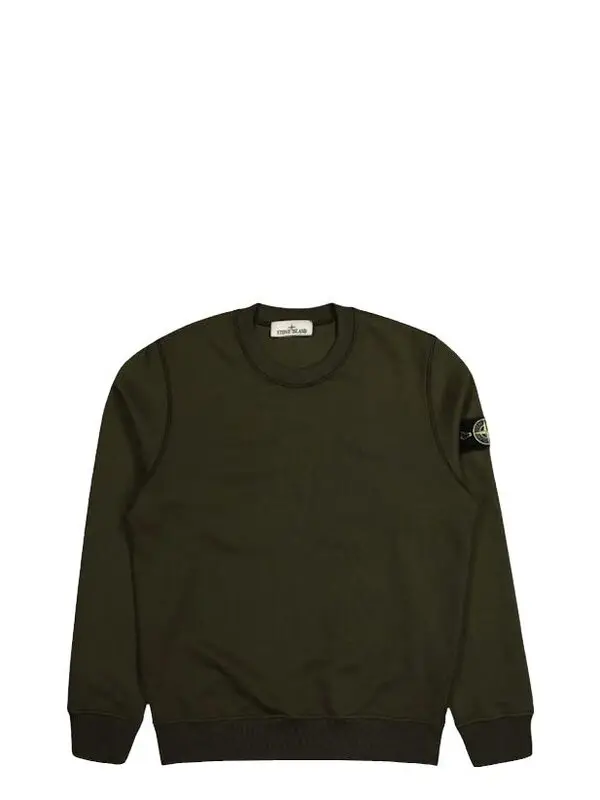 Stone Island Organic Cotton Fleece Crewneck Sweatshirt - Green