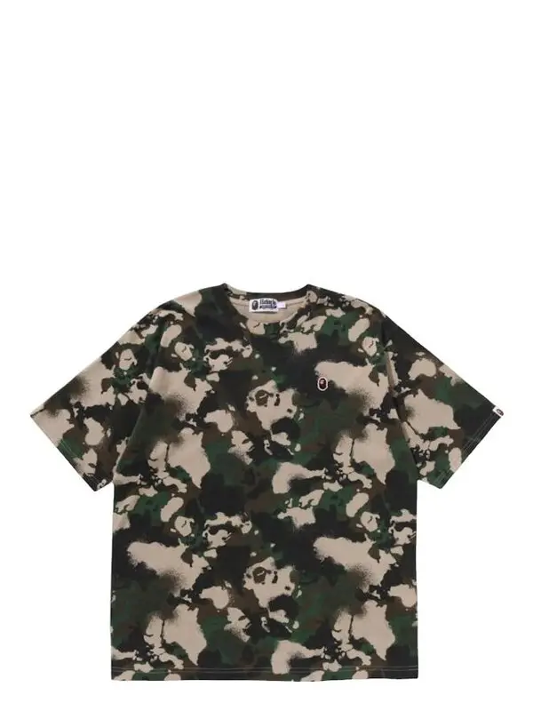 A BATHING APE Map Camo Ape Head One Point Relaxed Fit Tee Shirt - Green